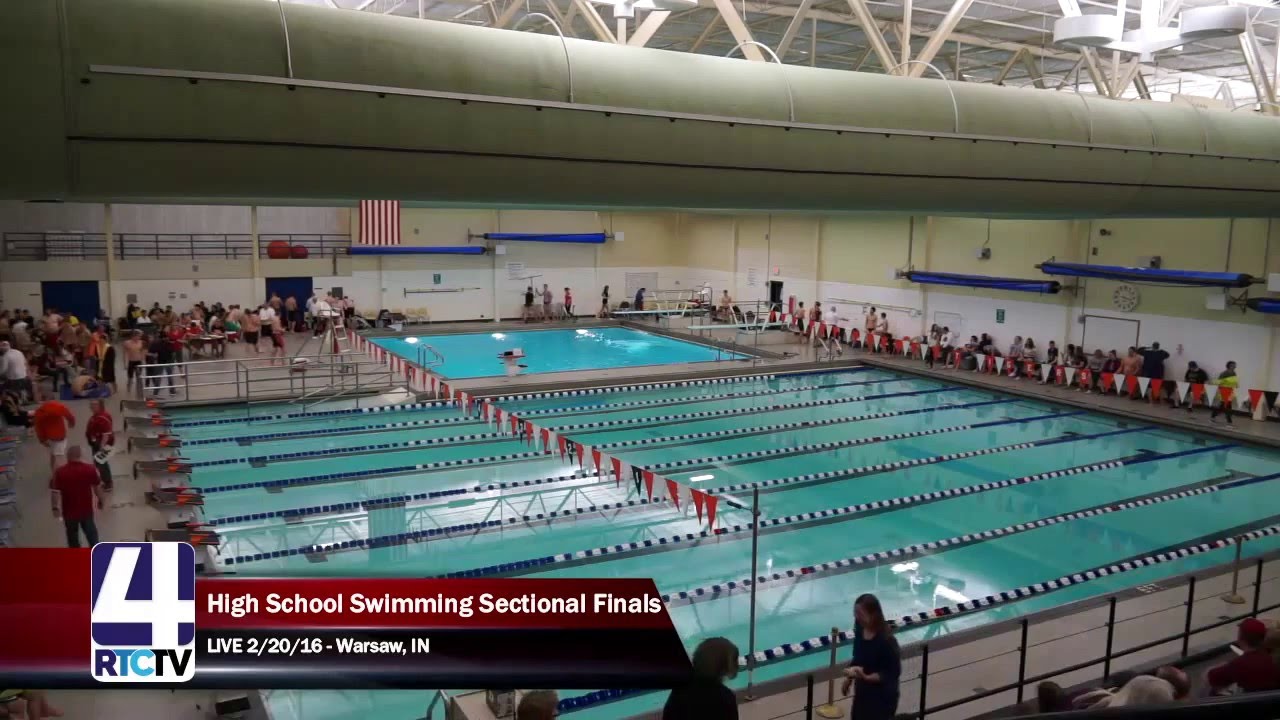 RHS Boys Swimming Sectional LIVE - Warsaw, IN 2-20-16 - YouTube