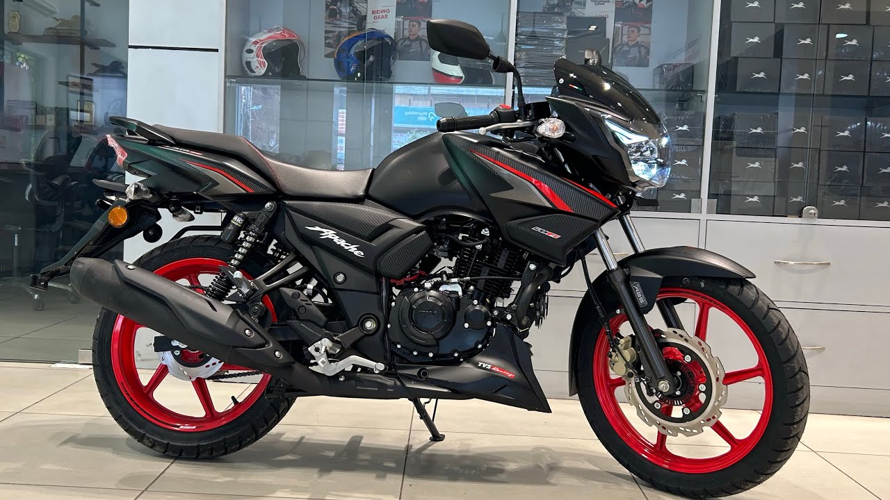 2024 New Tvs Apache RTR 160 2v Racing Edition Full Matt. black Complete ...