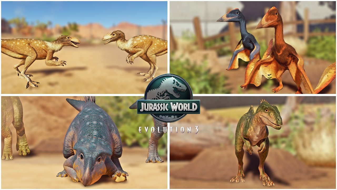 All 4 New Dinosaurs from Deluxe Upgrade Pack | Jurassic World Evolution ...