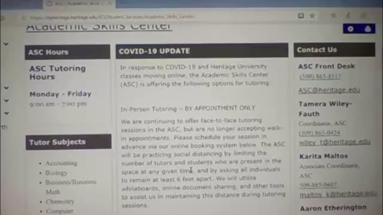 Tutoring and Support with the HU ASC Staff - YouTube