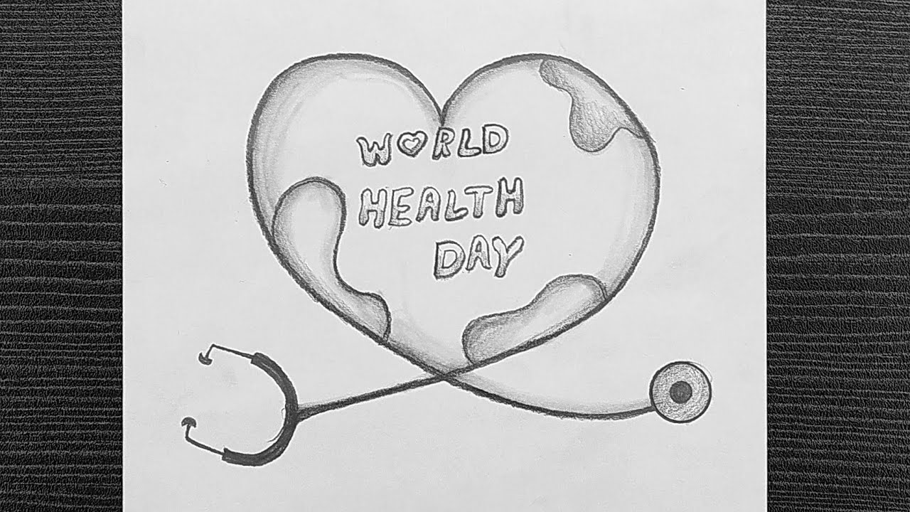 World Health Day Poster Drawing // Poster Drawing For World Health Day ...