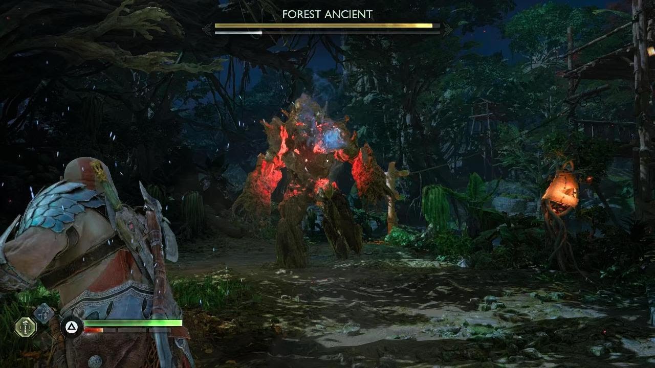 Fighting a Forest Ancient - God of War Ragnarok - YouTube