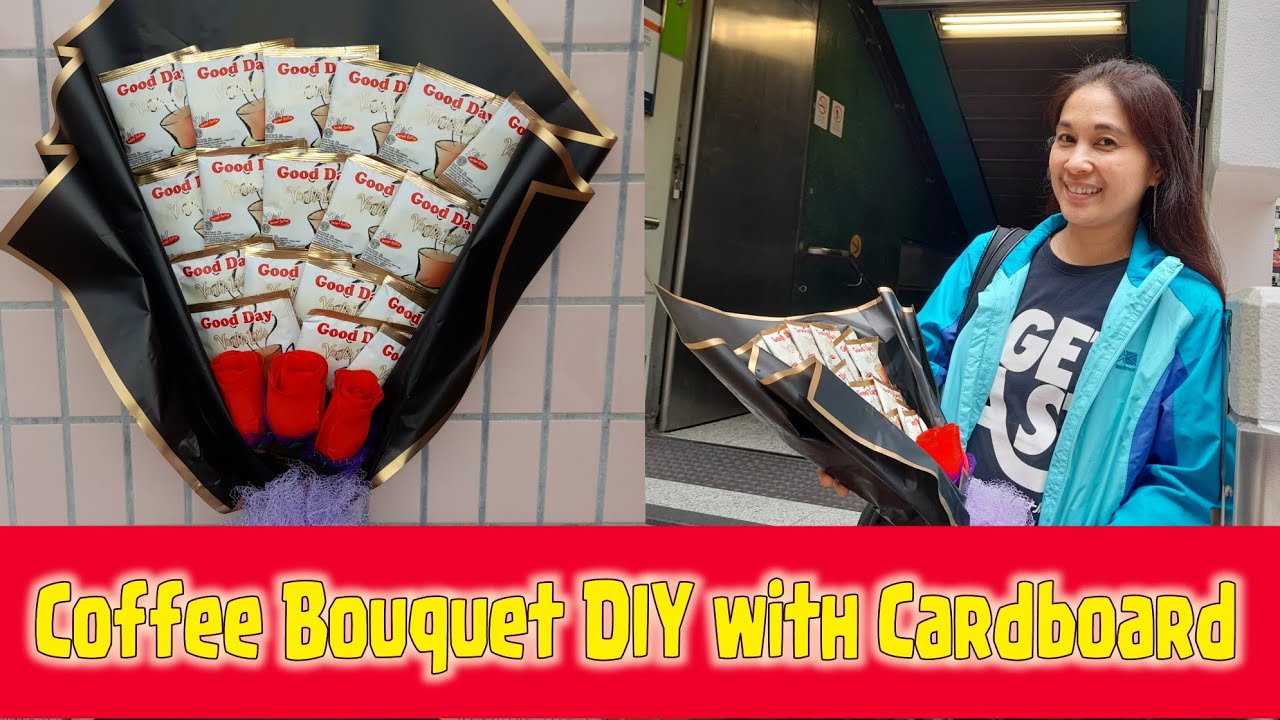Coffee Bouquet DIY with Cardboard - YouTube