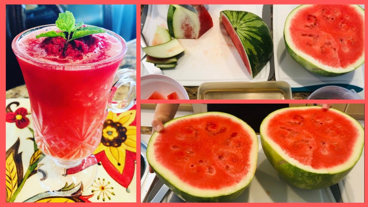Watermelon Frappe + How to Cut A Watermelon - YouTube