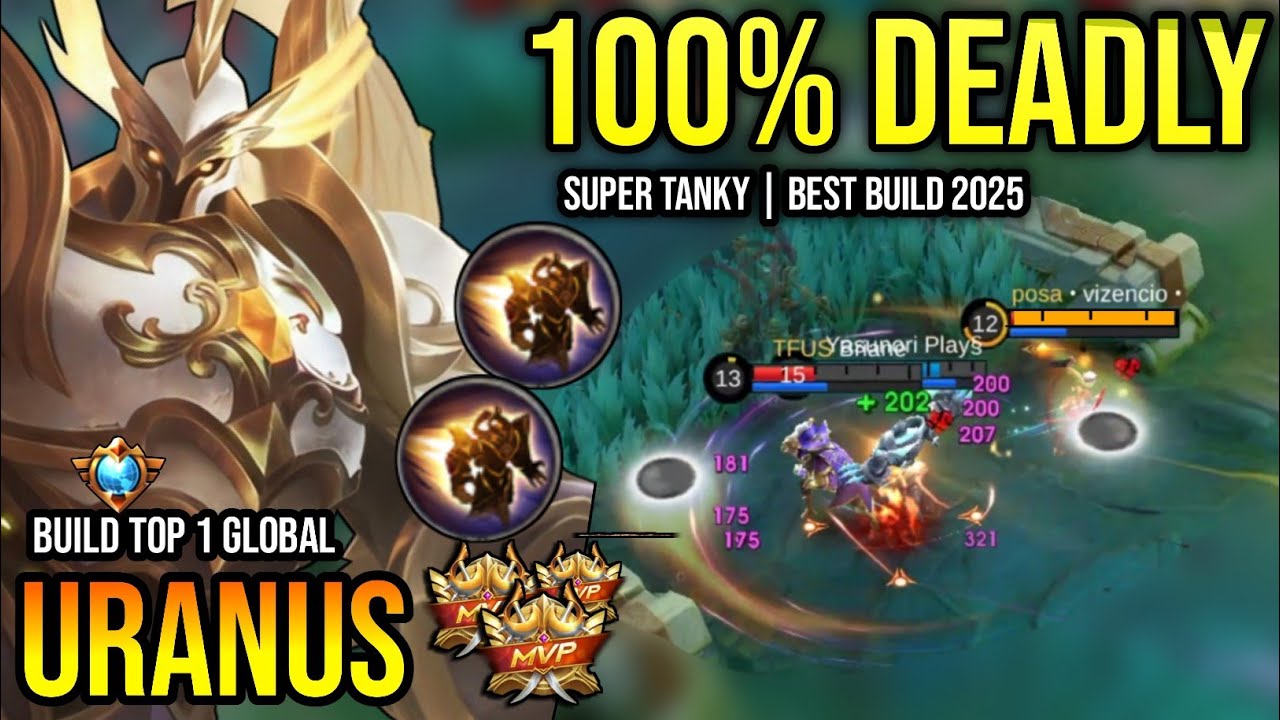 URANUS BEST BUILD 2025 | BUILD TOP 1 GLOBAL URANUS GAMEPLAY | MOBILE ...