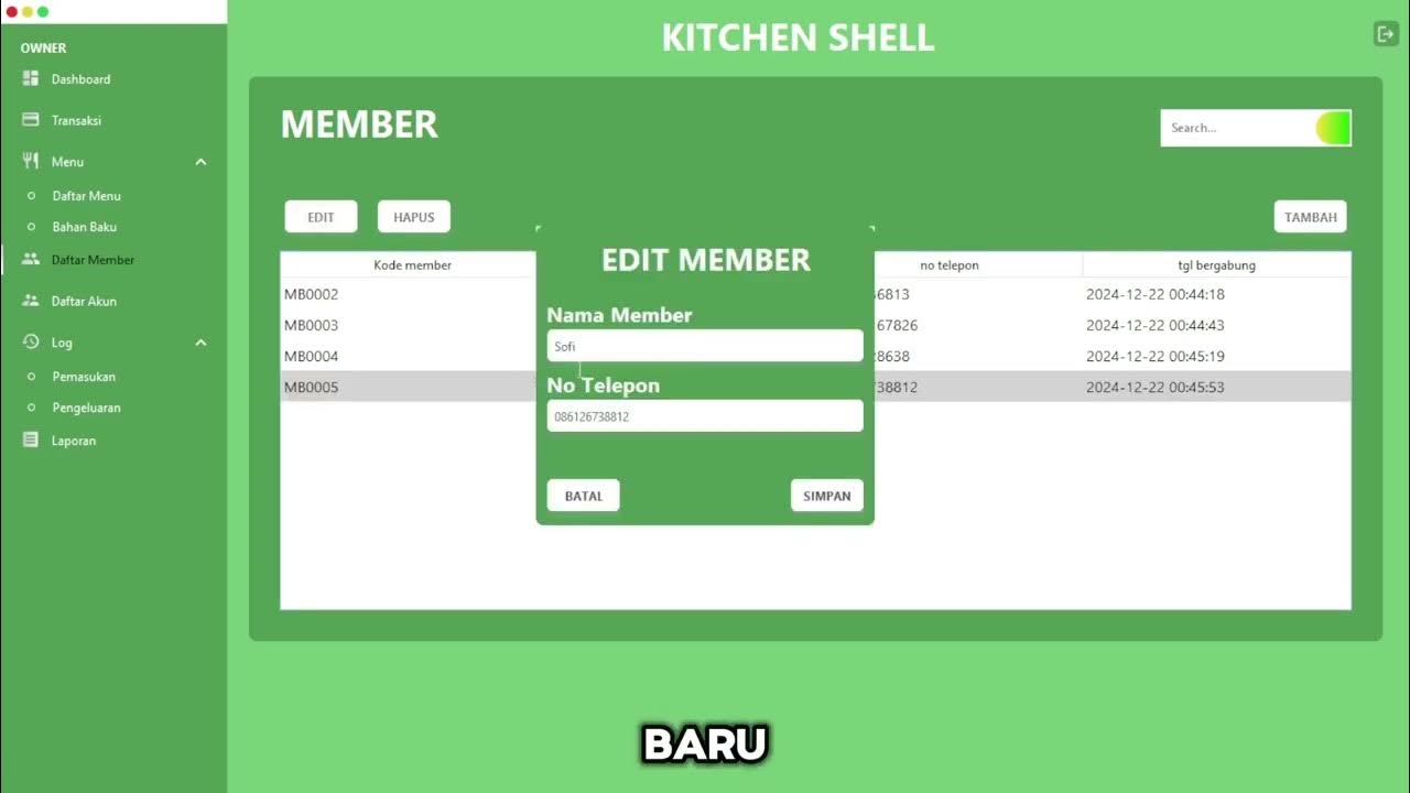 KitchenShell - Aplikasi Kasir Berbasis Dekstop - YouTube