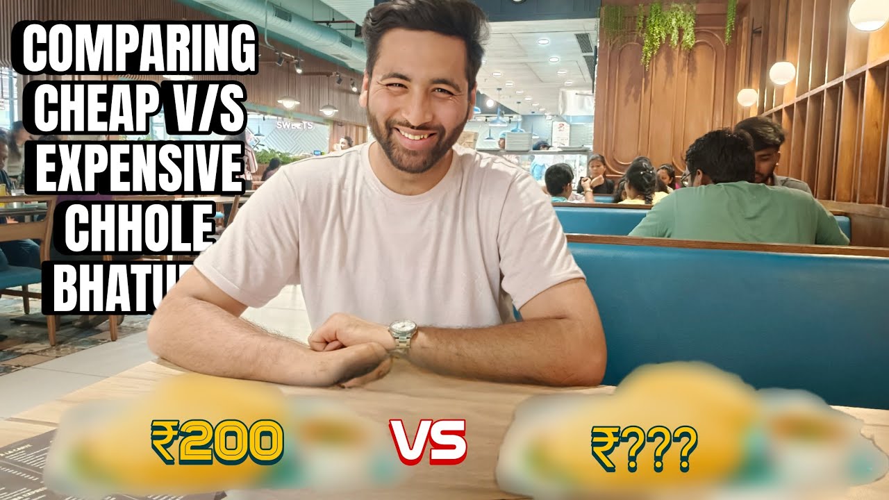 cheap vs expensive chhole bhature review ₹200 vs???.. - YouTube