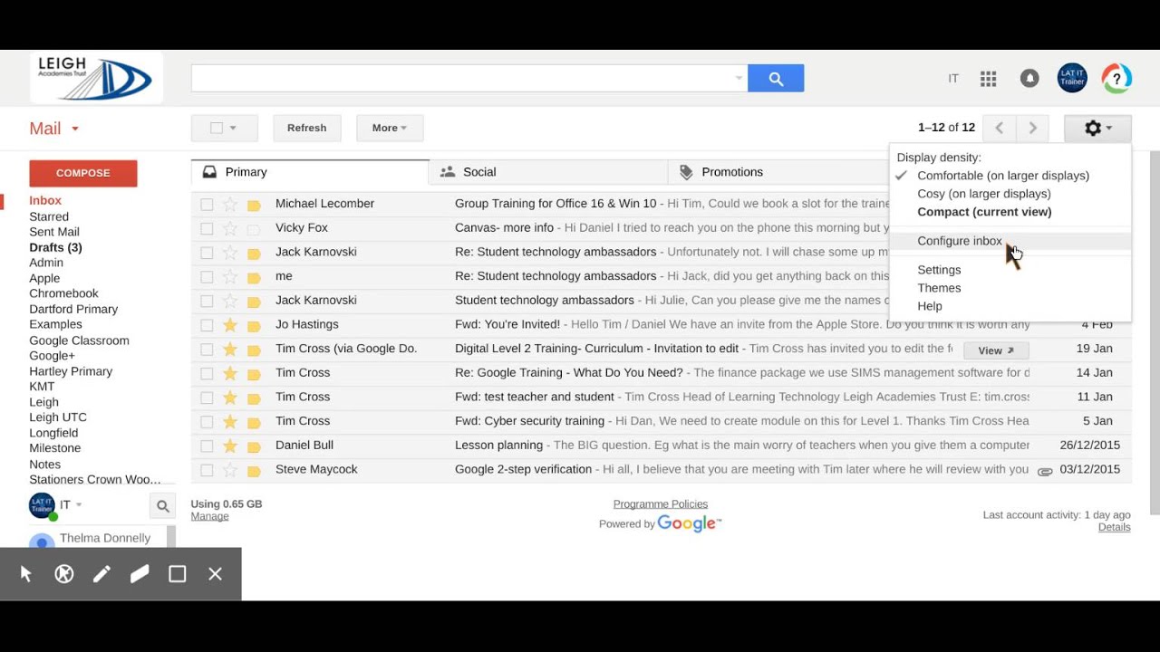 One minute training- The look of your inbox - YouTube
