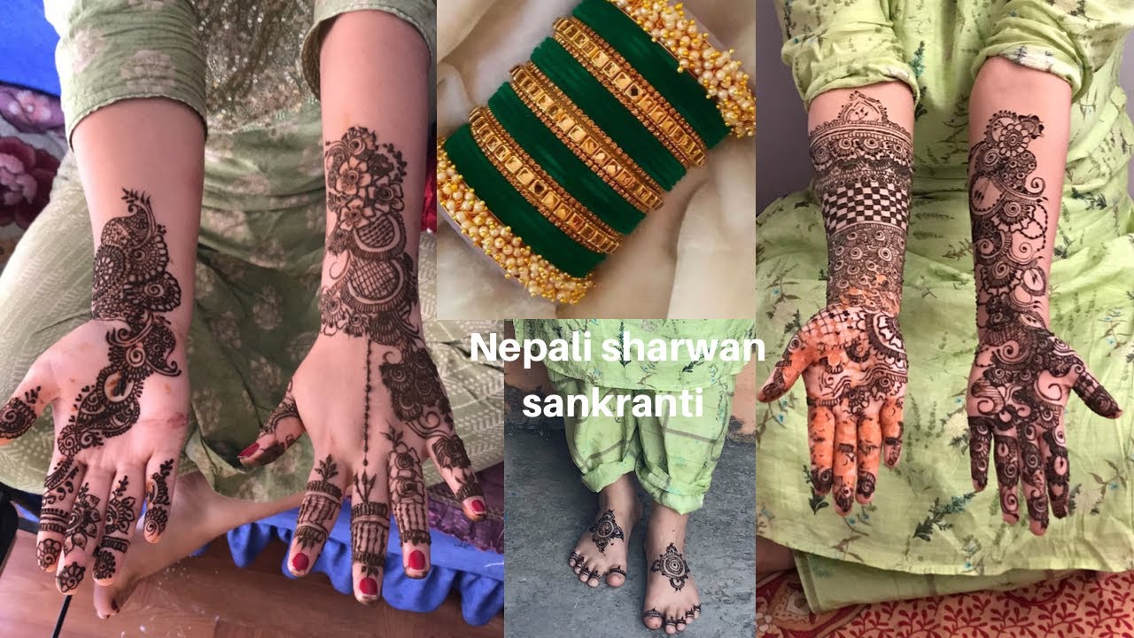 Nepali sharwan sankranti Mehndi vlog)mehndi ceremony vibes/sharwan ...