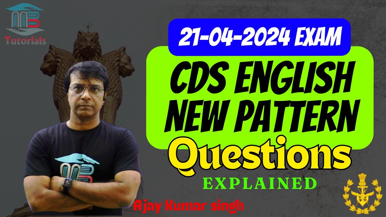 CDS English 🔴 | 21-04-2024 Exam | New Pattern Questions | Explained 🔥 ...
