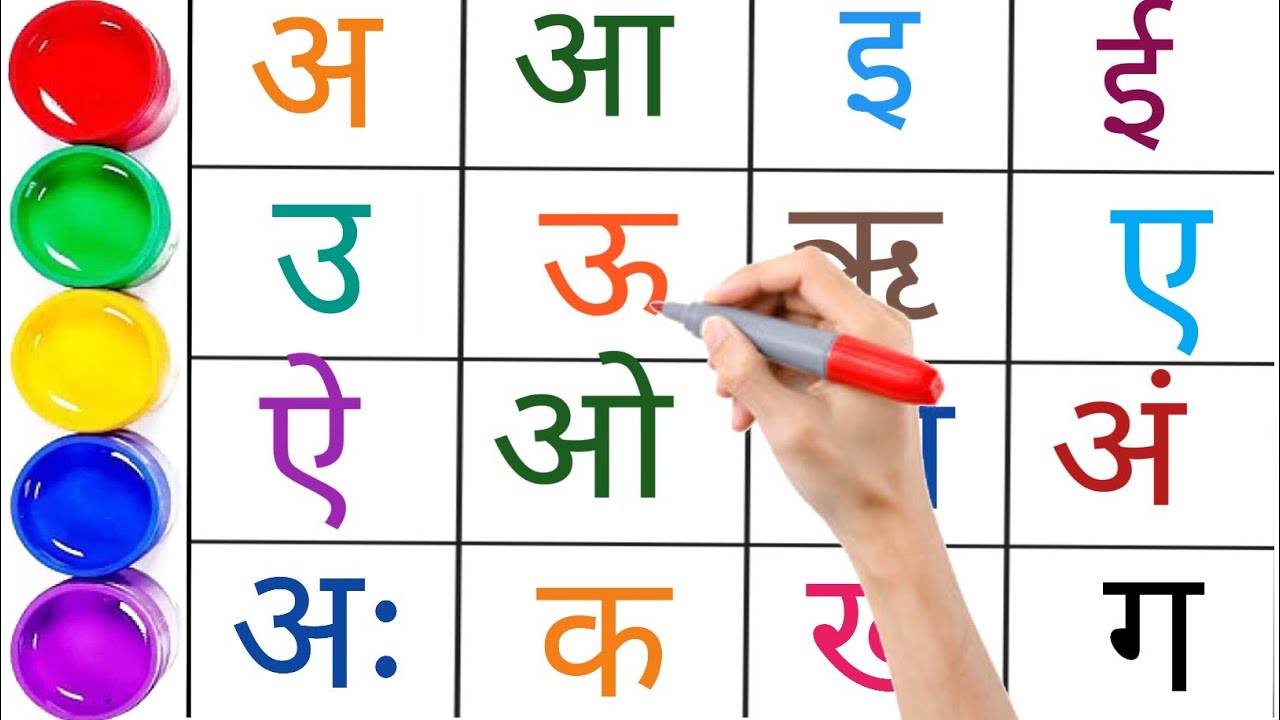 Hindi varnmala | a aa i ee u | a se anaar aa se aam | learn Hindi ...