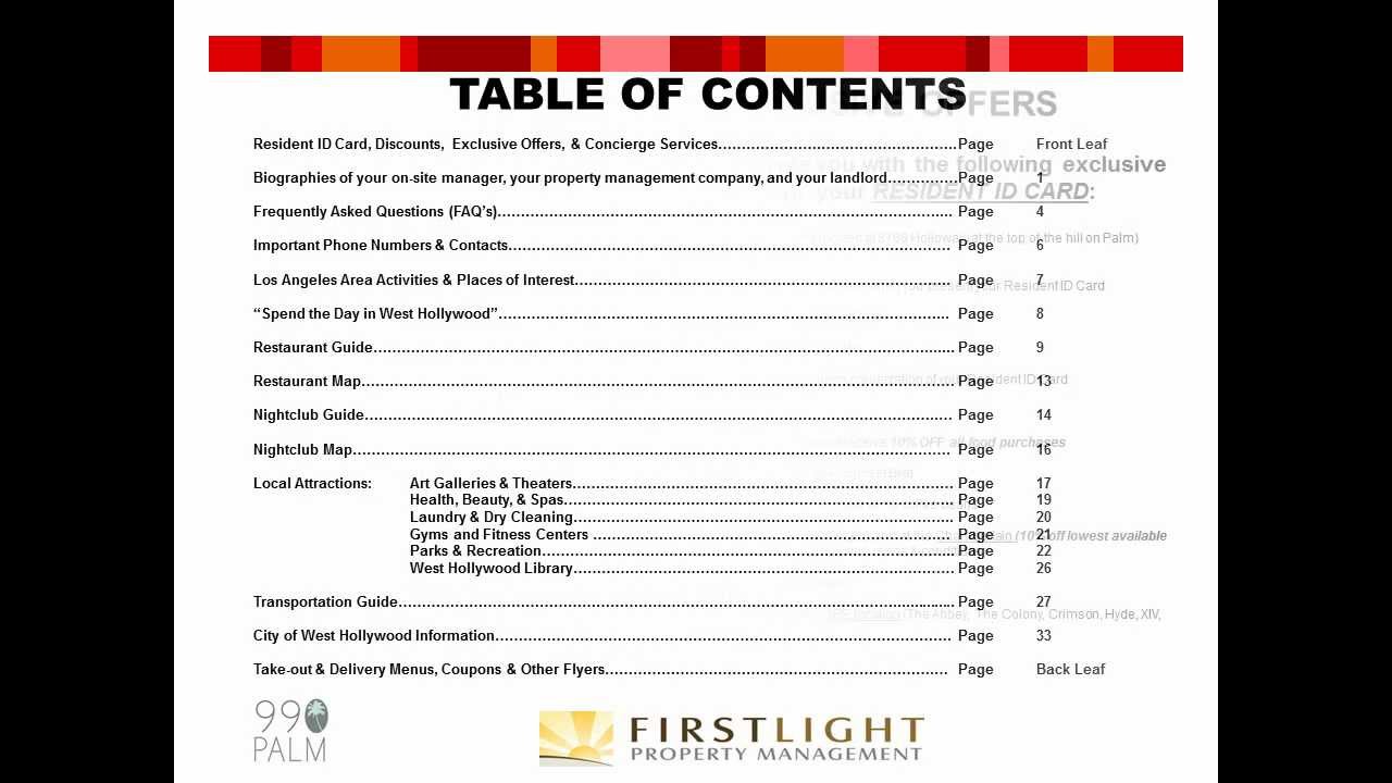 Example of a Resident Move-In Packet - Property Management in Los ...