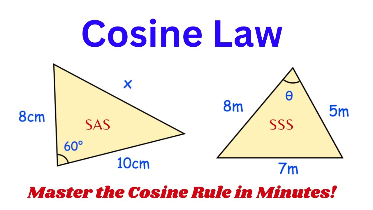 Find the missing angle and side of triangle using cosine law - YouTube