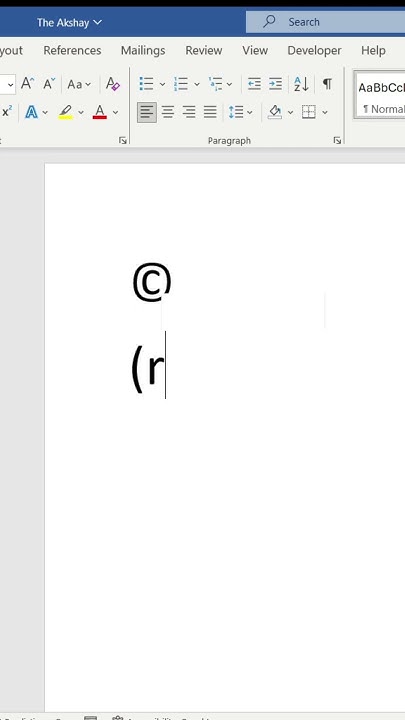 Insert Copyright Registered Trademark symbols in Word - YouTube
