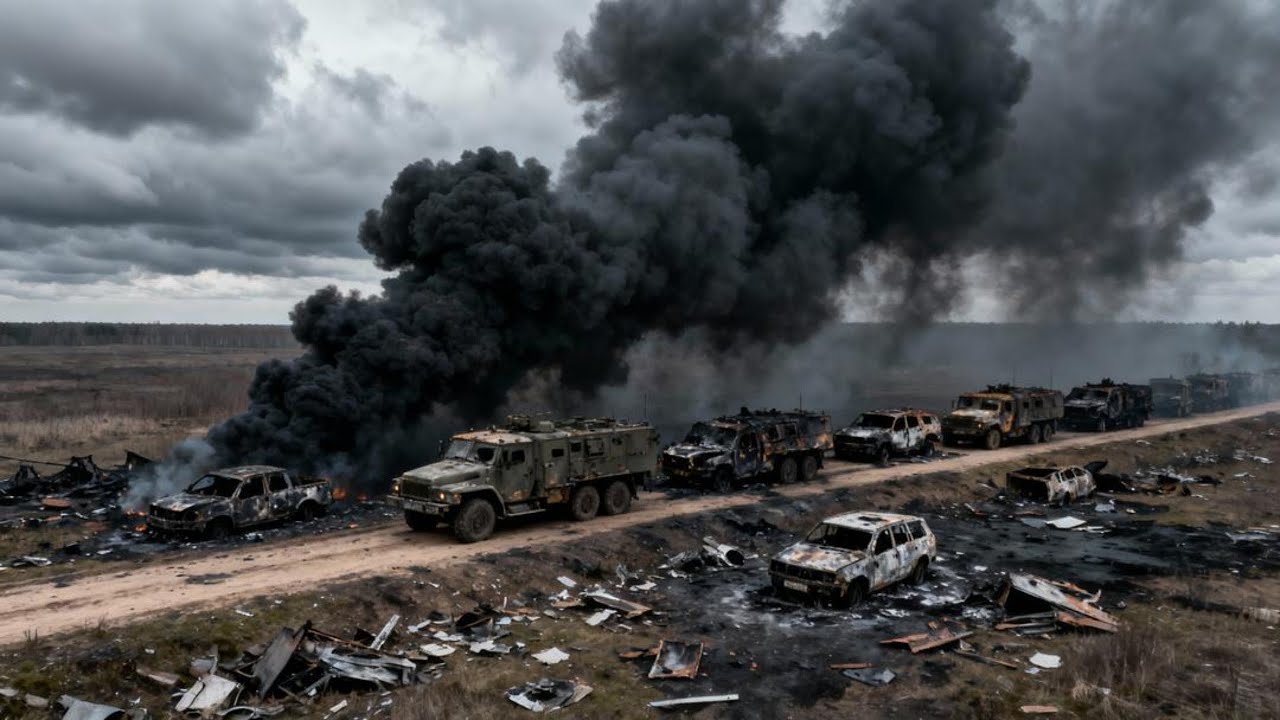 1 hour ago! Russian convoy in Kyiv destroyed by Ukrainian helicopters ...