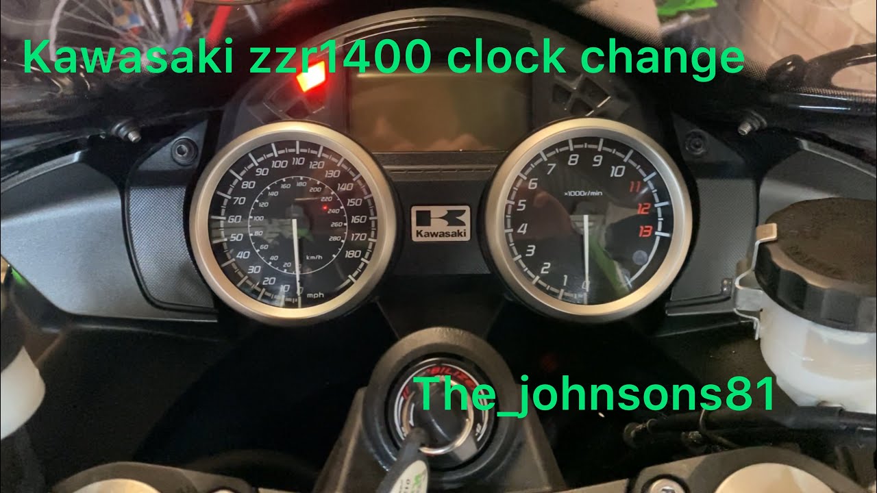 KAWASAKI ZZR1400 CLOCK CHANGE - YouTube