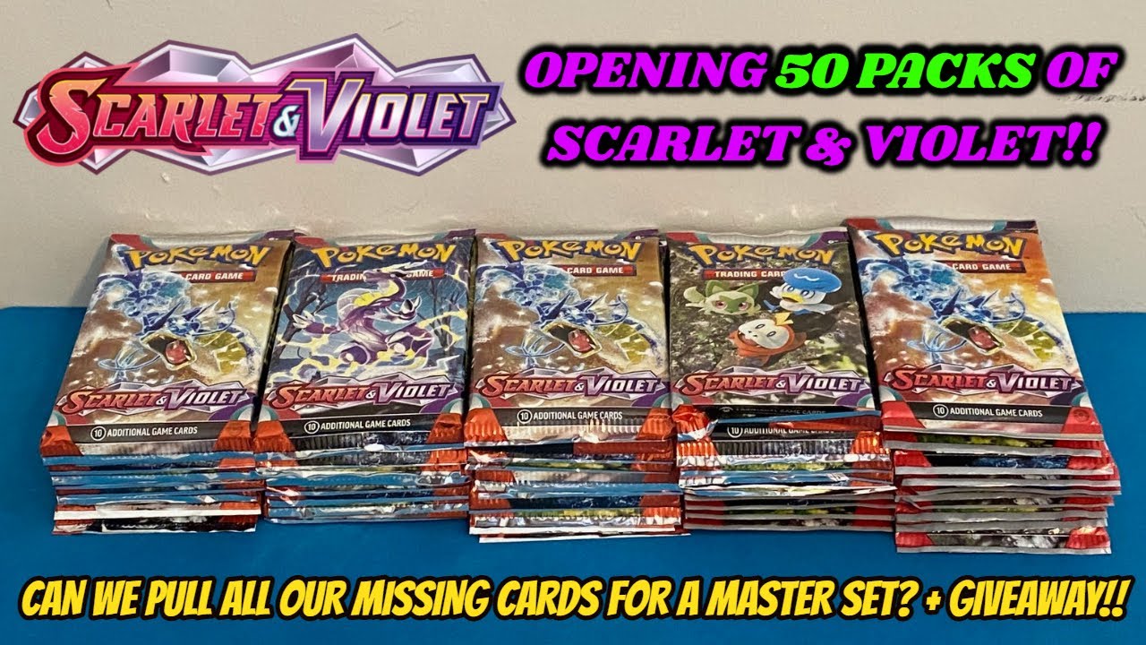I opened 50 PACKS OF SCARLET & VIOLET BASE SET to try and COMPLETE THE ...