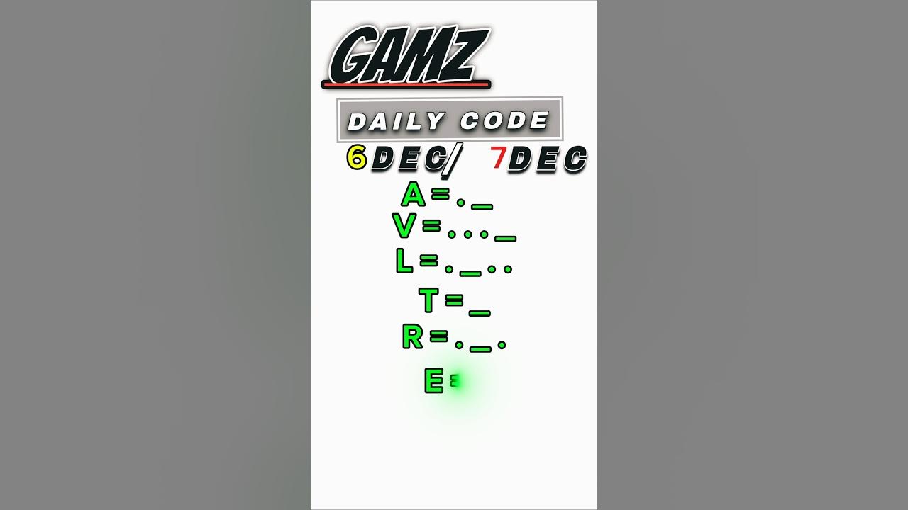 Gemz daily code today 6 Dec | gemz daily cipher codel gemz morse code December 6 #games #code ...
