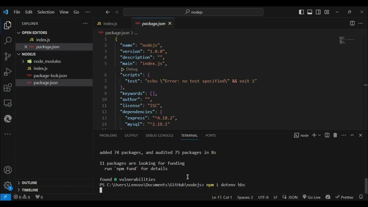 Node js, Express, & MySql project - part 1 - Creating the Server - YouTube