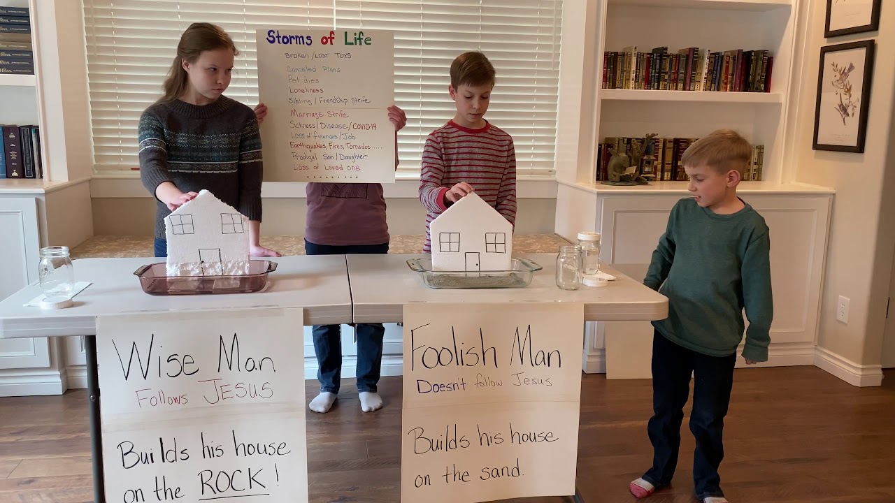 Arts and Crafts Demonstration of Matthew 7:24-27. - YouTube