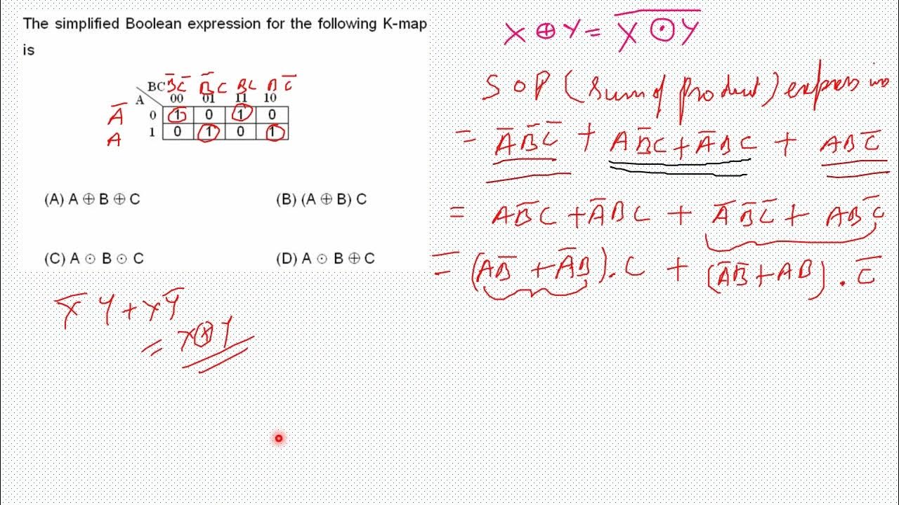 #digitalelectronics Que 2 : Writing boolean expression for a K map with XOR & XNOR. - YouTube