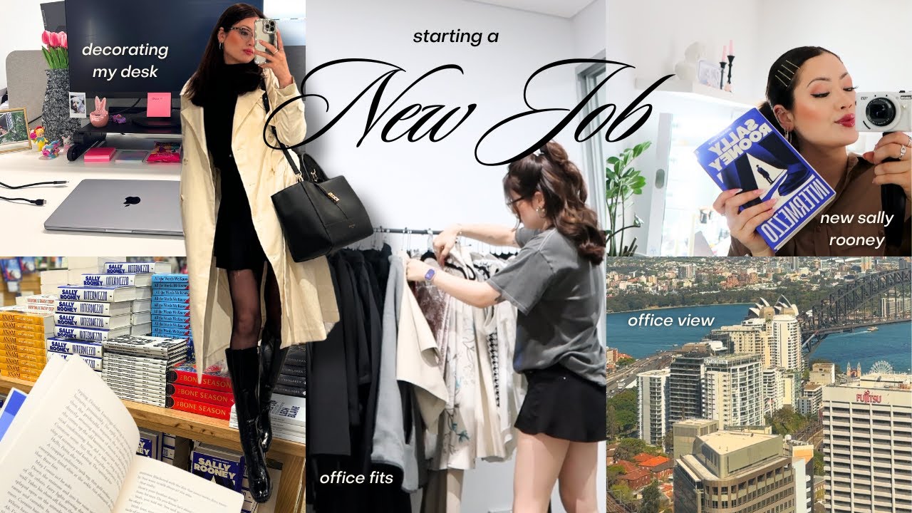 starting my new job 💻💌 work outfits, desk decor, what’s in my bag ...