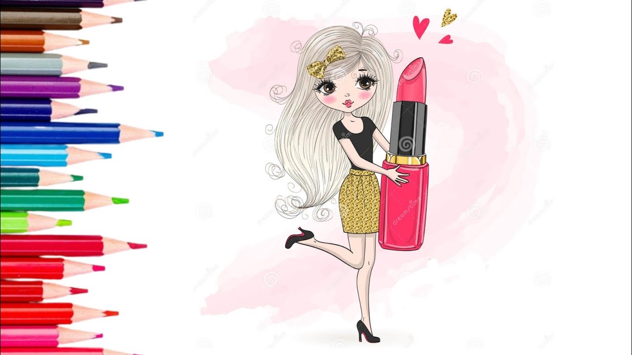 How To Draw Lipstick | Easy Lipstick Drawing & Coloring - YouTube