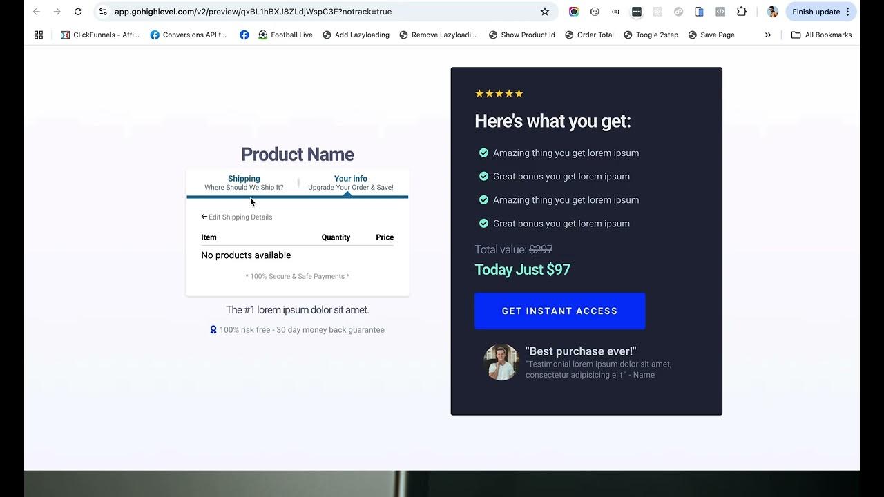 HighLevel | Pass Custom Field Data From a Funnel Two Step Order Form - YouTube