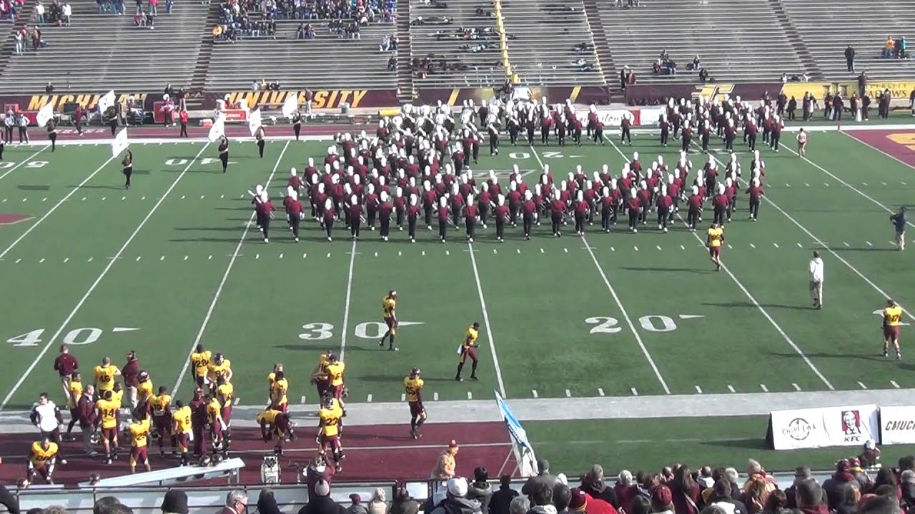 CMU Marching Band Playing.." The Band Marching Off Of The Field" ..11 ...