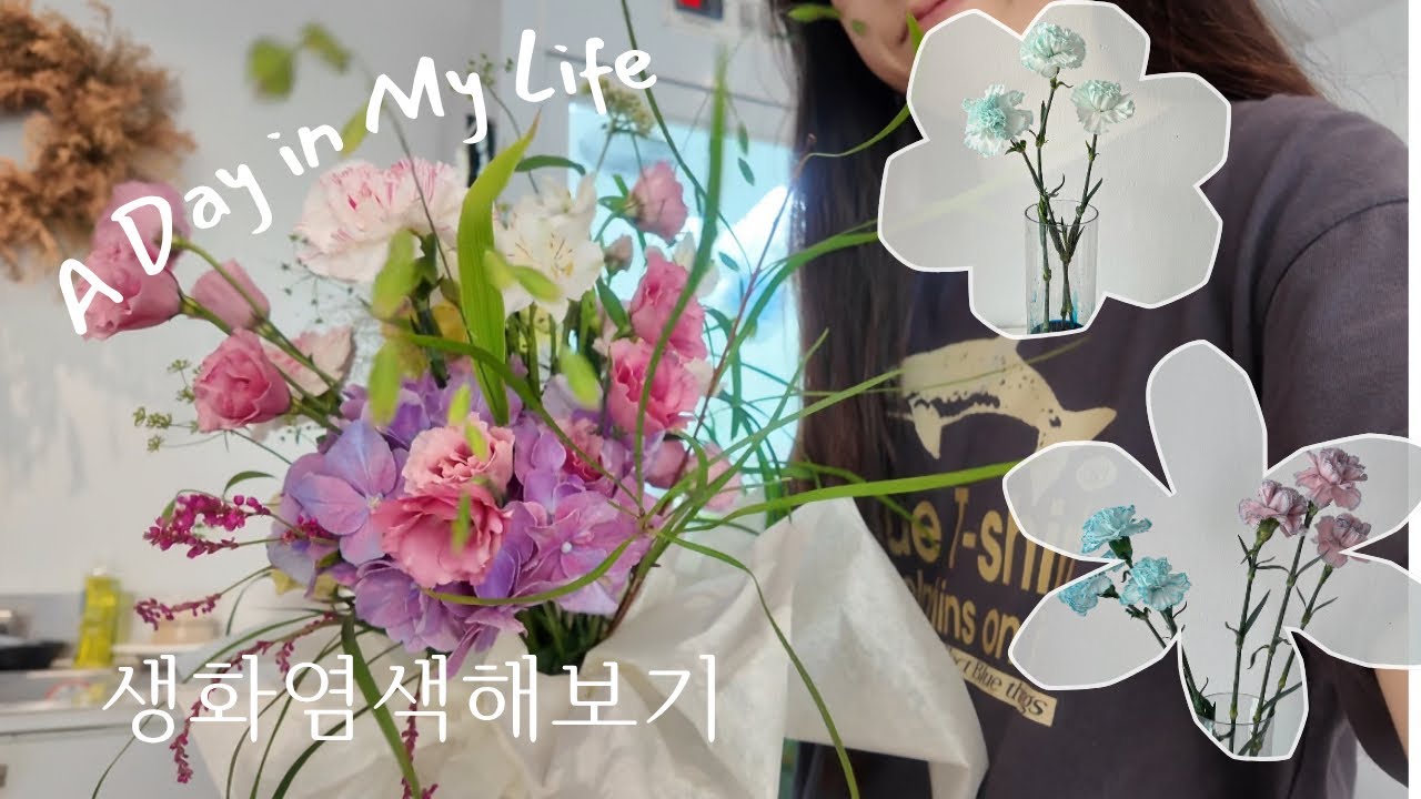 회사원에서 플로리스트되기까지 꽃집 창업 1년 5개월 생화염색하기 L 꽃 염색하기 L 플로리스트 브이로그 L 꽃집 브이로그 L