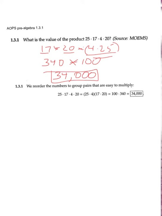 AOPS Pre Algebra problem 1 3 1 - YouTube