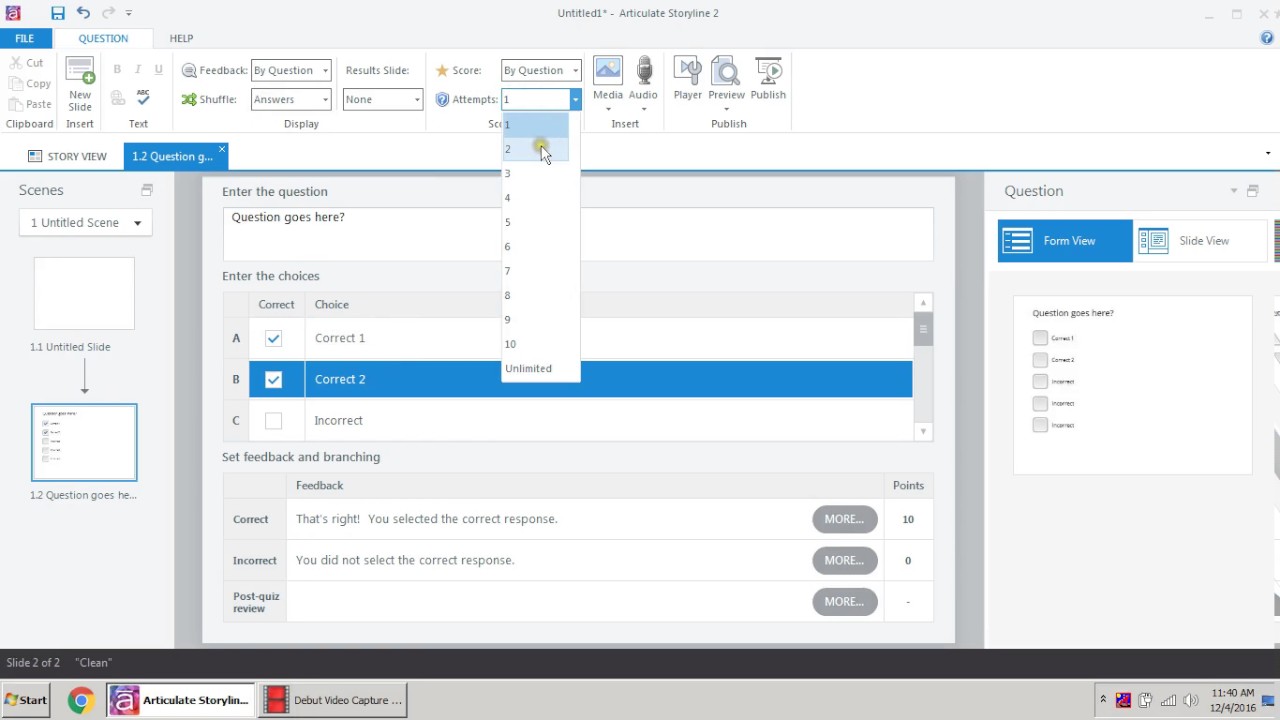 Articulate Storyline 2 - Multiple Response - YouTube