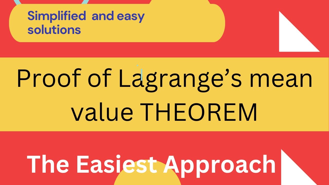 Proof of Lagrange's Mean Value Theorem or First Mean Value theorem ...