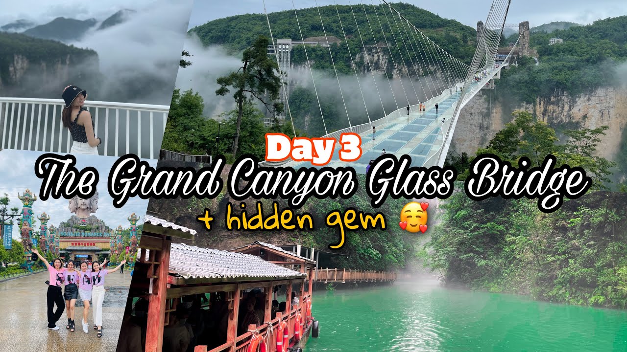 Zhangjiajie Travel Vlog | Day 3: glass bridge + slideway, zipline, lake ...