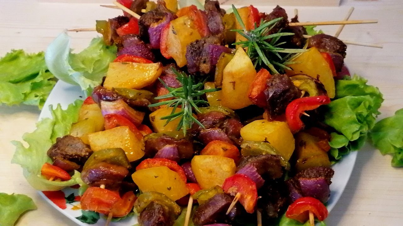 Gizzard and Vegetable Skewer Recipe | How to make juicy Roasted Gizzard ...