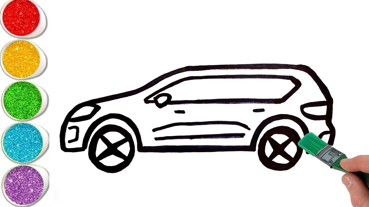 How to Draw a Car easy Step by Step🥰 .Easy Easy Drawing and Coloring ...