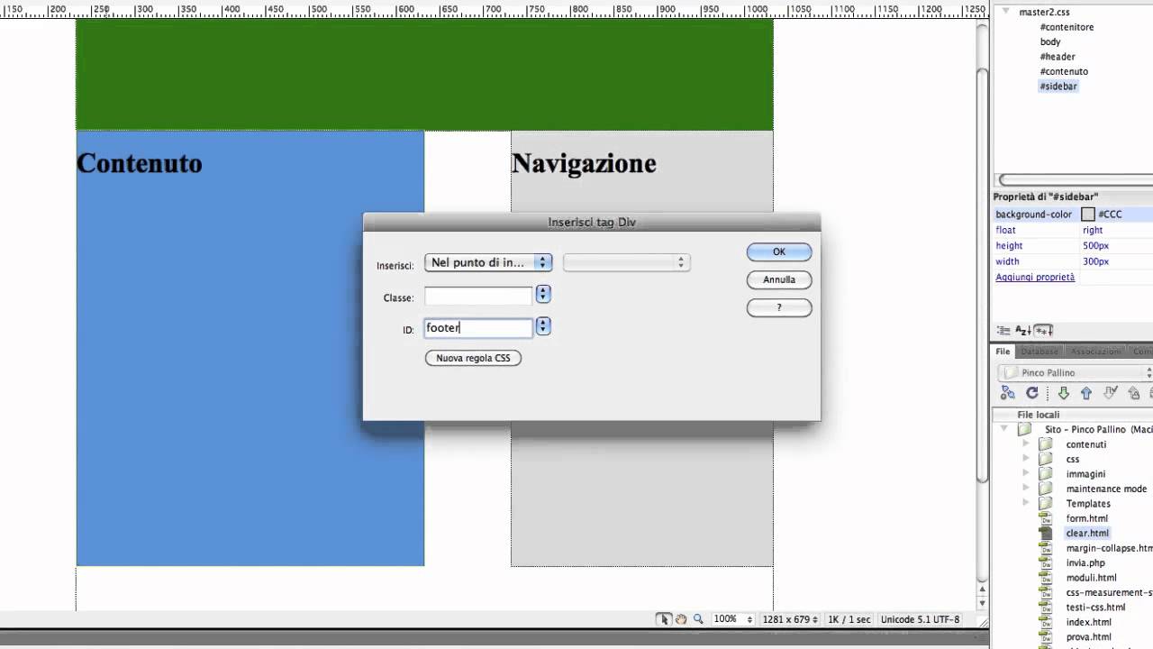 Dreamweaver - Allineare i blocchi con i css Float e Clear - YouTube