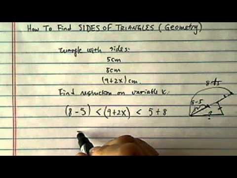 *Sides of Triangles: Triangle with sides 5cm, 8cm and (9+2x)cm. Find ...