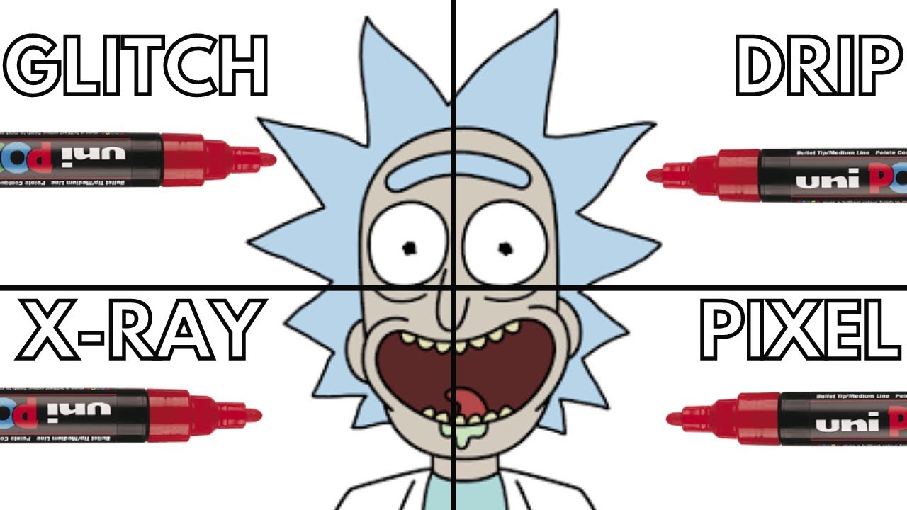 One drawing in 4 styles - YouTube