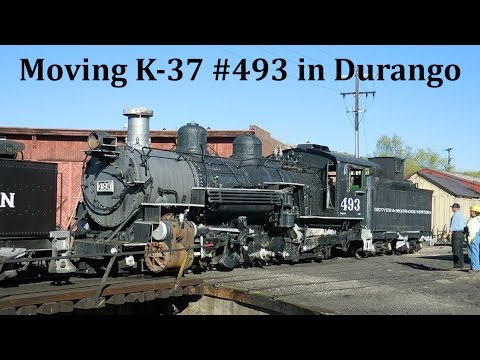 Moving D&RGW K-37 #493 Around Durango with K-36 #481 - YouTube
