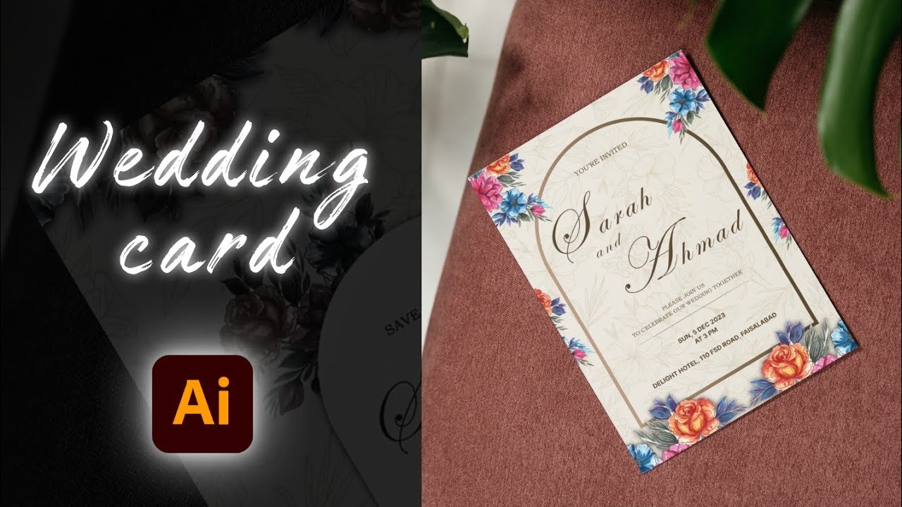 Wedding card design in illustrator/Adobe Illustrator tutorial - YouTube