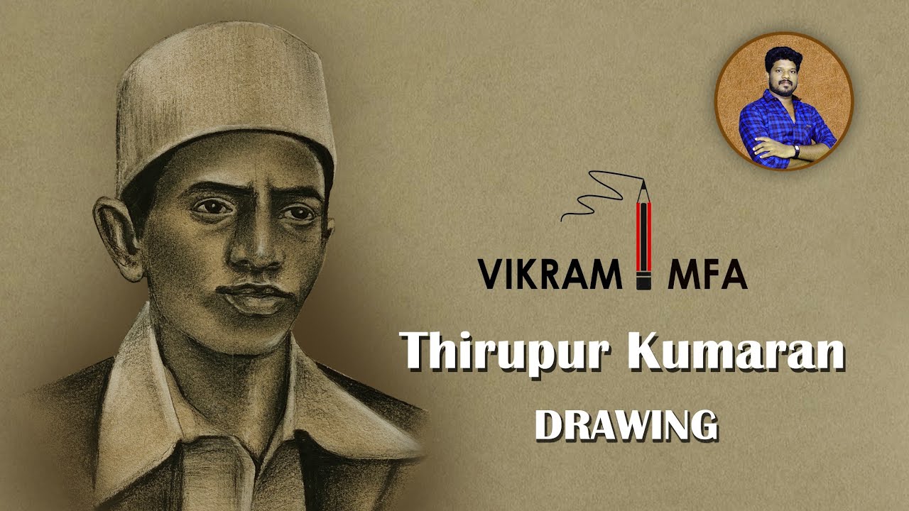 How to draw thirupur kumaran step by step - YouTube