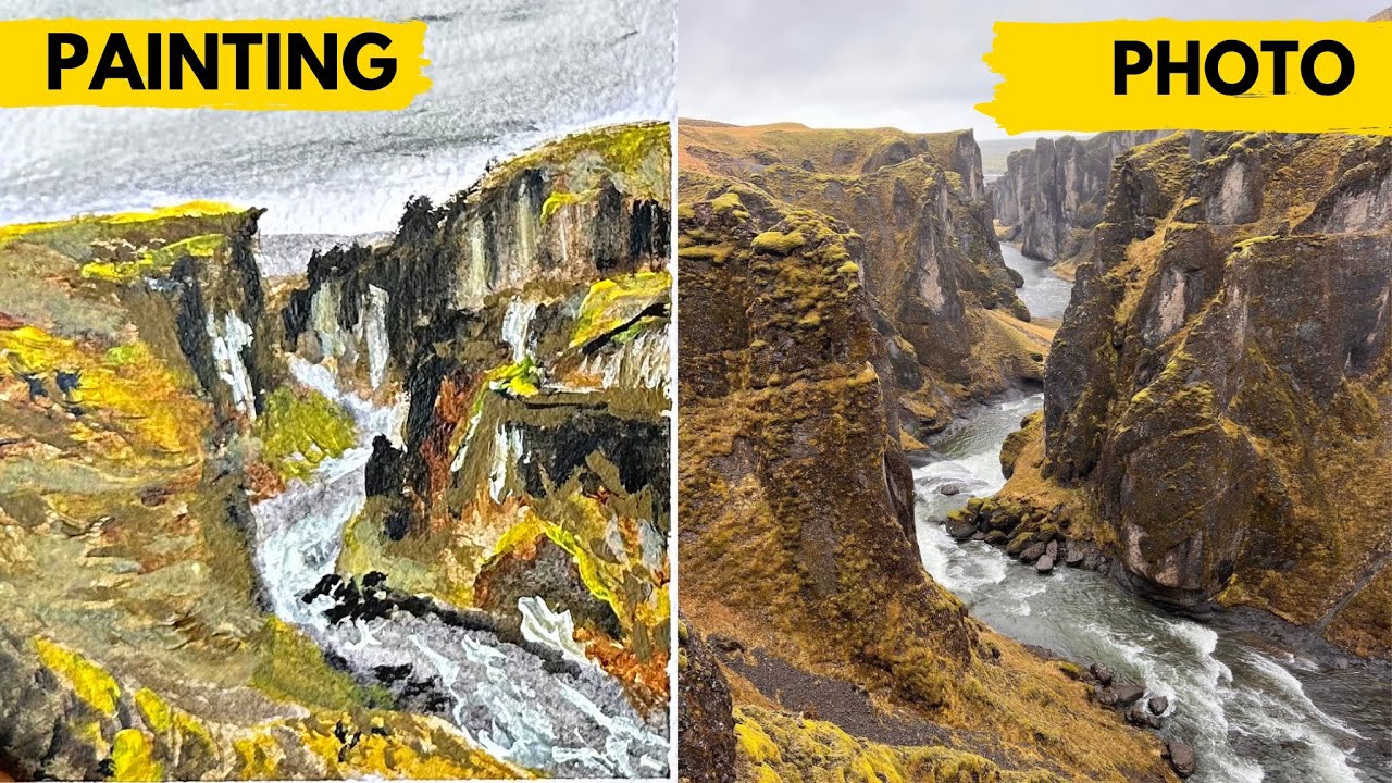 How to paint Island landscape. Step by step process video. Easy ...