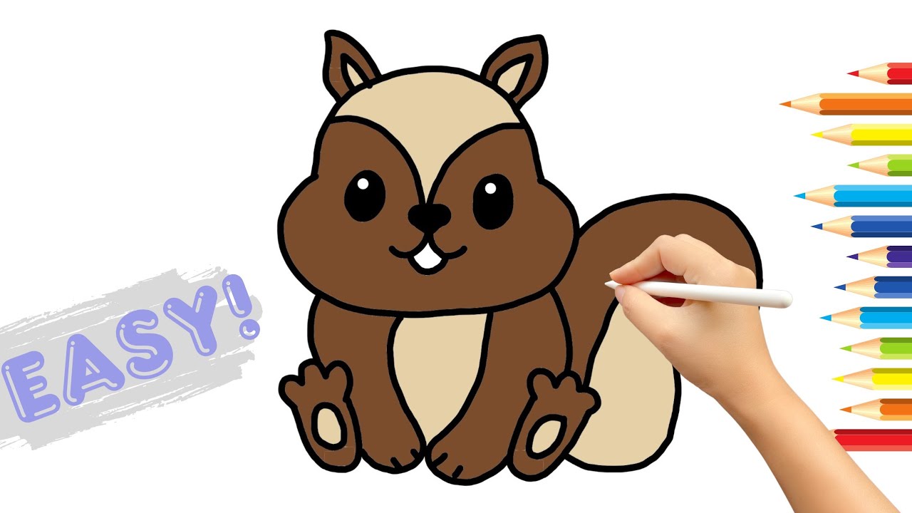 Drawing for Kids-Drawing a Squirrel/Easy Drawing/Learn to Draw/Kolay ...