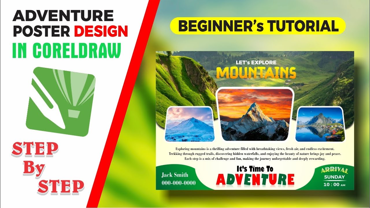 CorelDRAW Tutorial 2025 | Create Stunning Adventure Poster Design (Easy ...