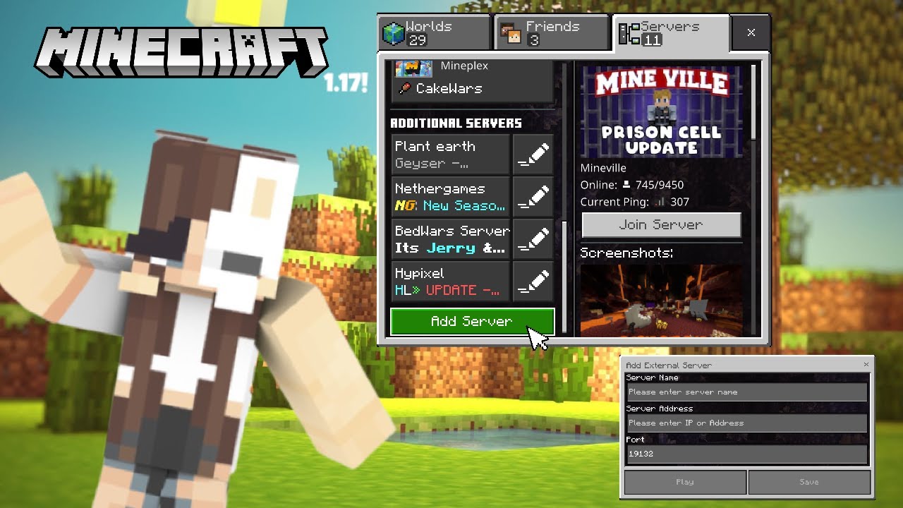 How to add CUSTOM servers on Minecraft PC/BEDROCK -Tutorial- (1.17 ...