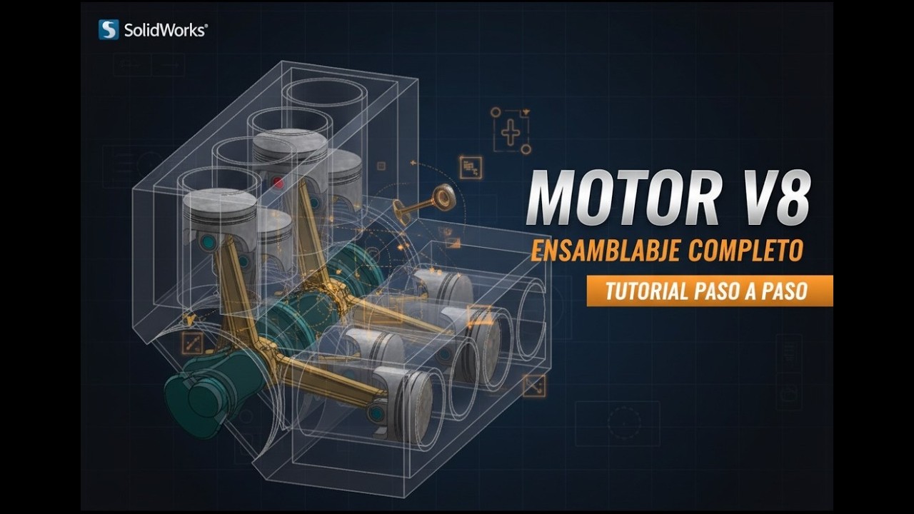 Motor V8 en SolidWorks - YouTube