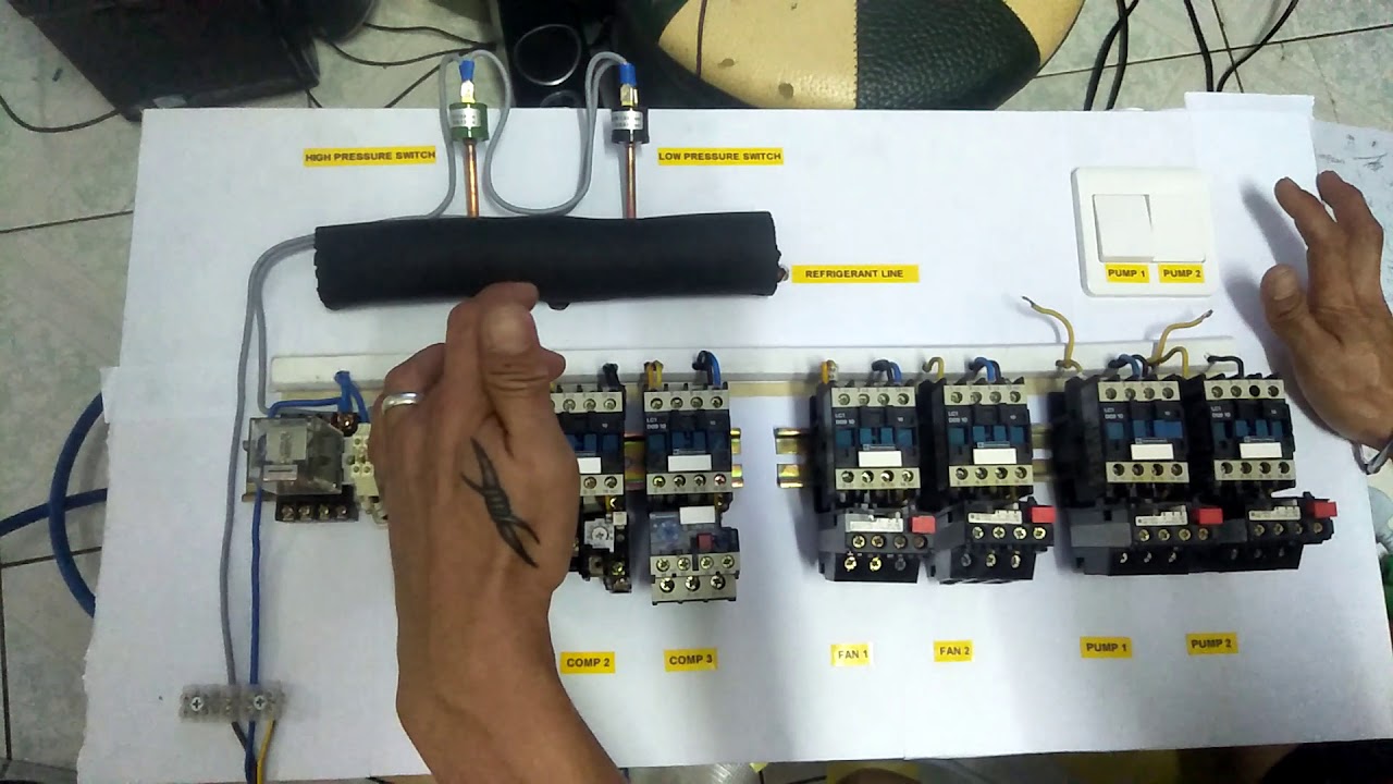 HVAC water cooled chiller control panel retrofit. - YouTube