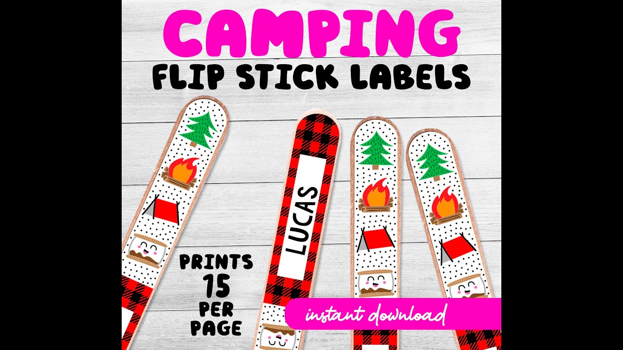 Classroom Printables Flip Stick Labels - YouTube