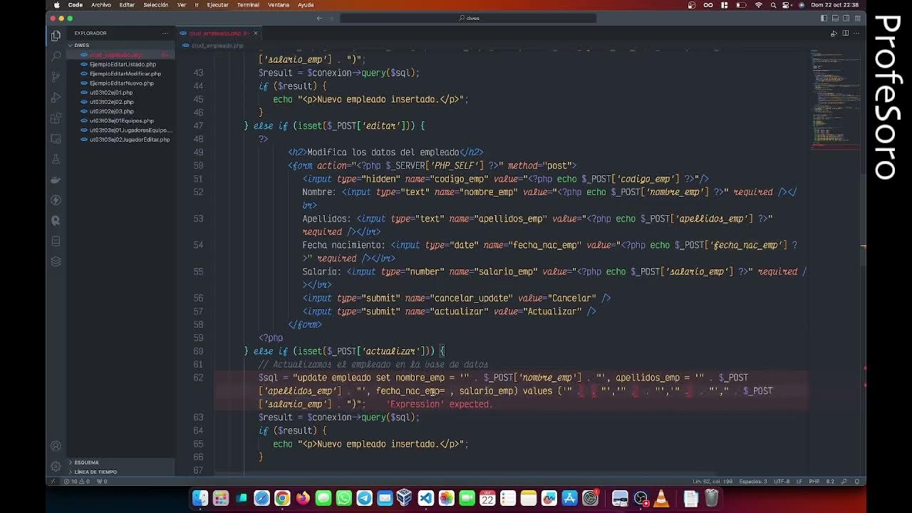 CRUD PHP y MySQL - 04 Actualizar datos - Parte 2 - YouTube